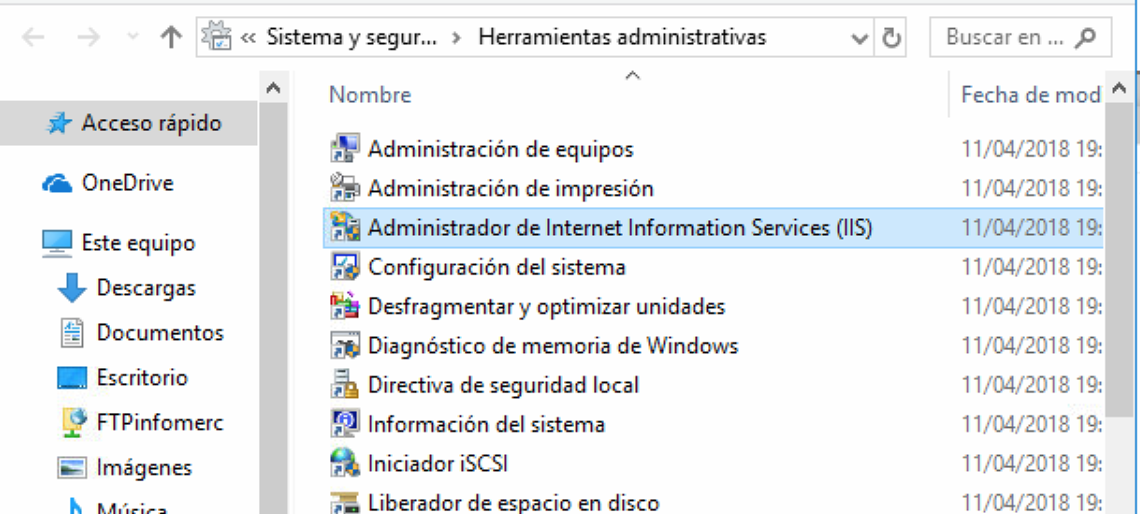 Martín Hernández Calva: IIS manager en windows 10