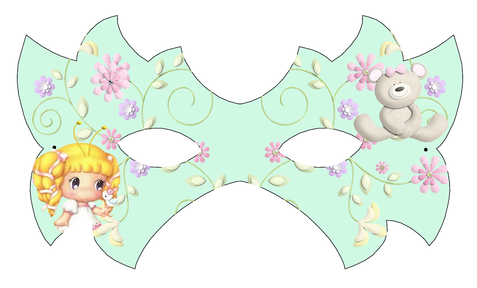 Girl and Bear Free Printable Mask. - Oh My Fiesta! in english