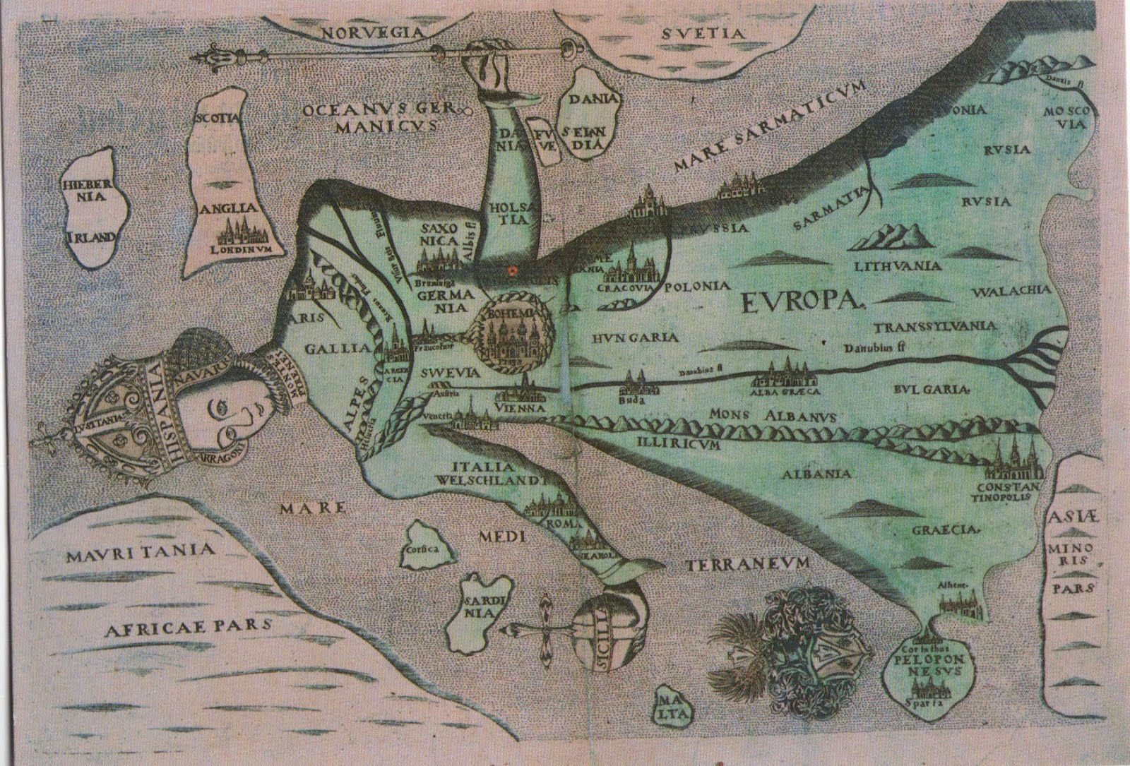 Europa Medieval (Siglos V-XV): Mapa simbólico de Europa como una mujer ...