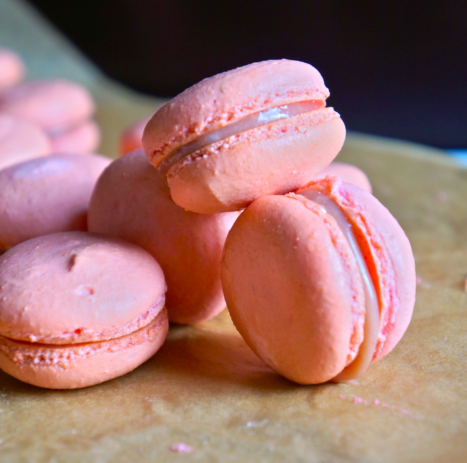 white chocolate raspberry macarons