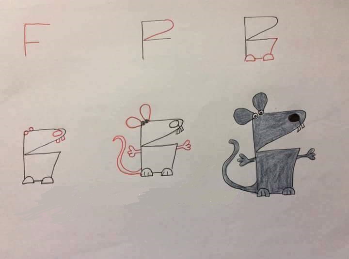 compass: Alphabetical Drawing -letter F