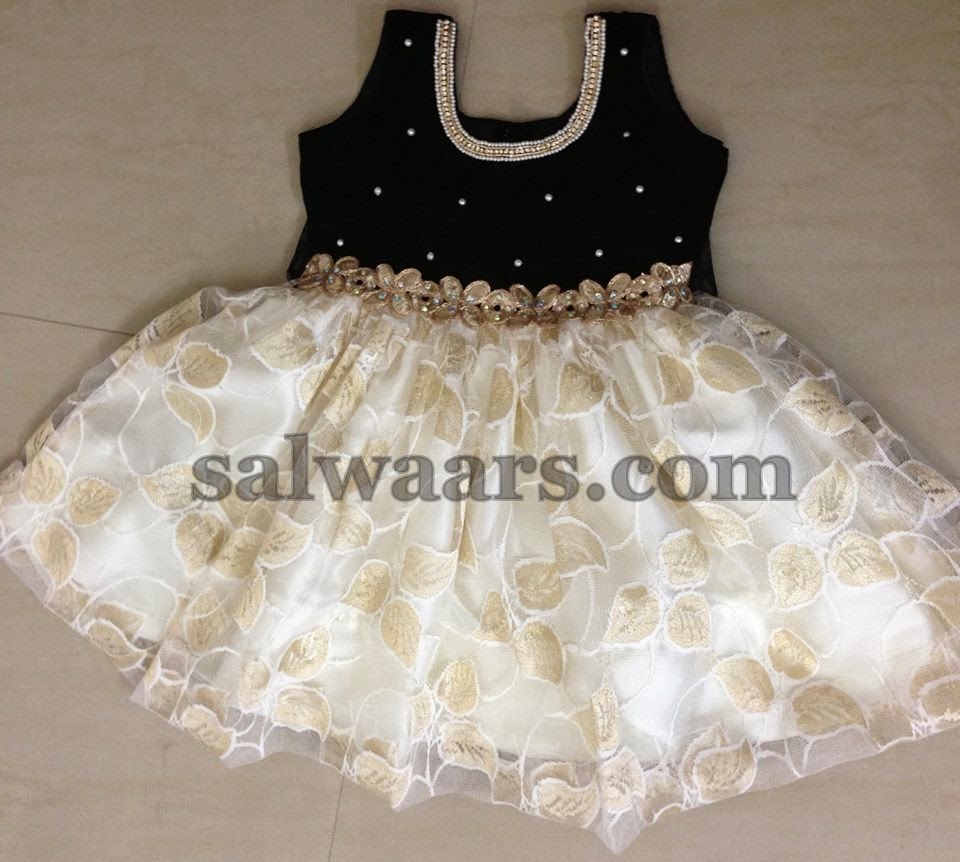 White Micro Printed Frock - Indian Dresses