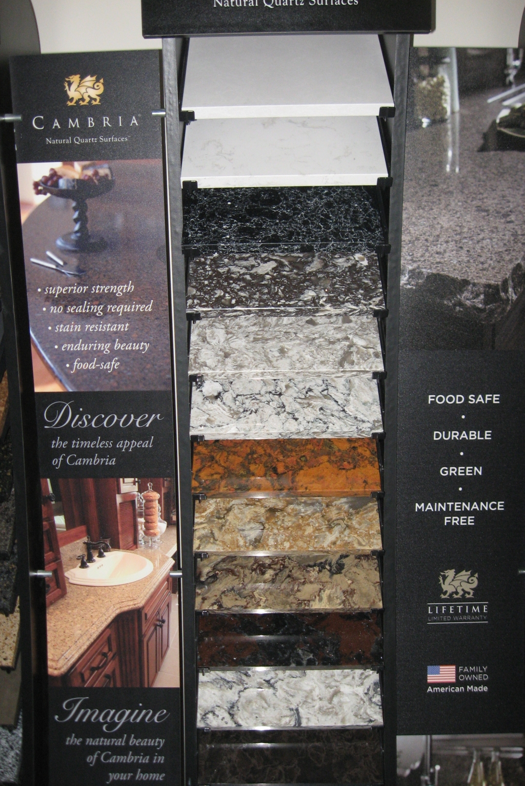 Qualey Granite and Quartz: New Cambria Samples Are Here!