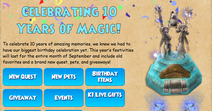 Stars of the Spiral: Wizard101 Turns 10 Years Old!