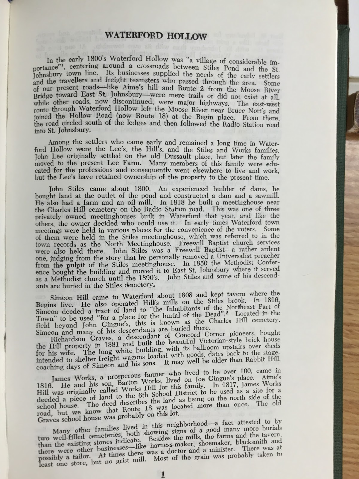 Waterford, Vermont, History: Waterford Hollow: The Stiles Farm and Cemetery