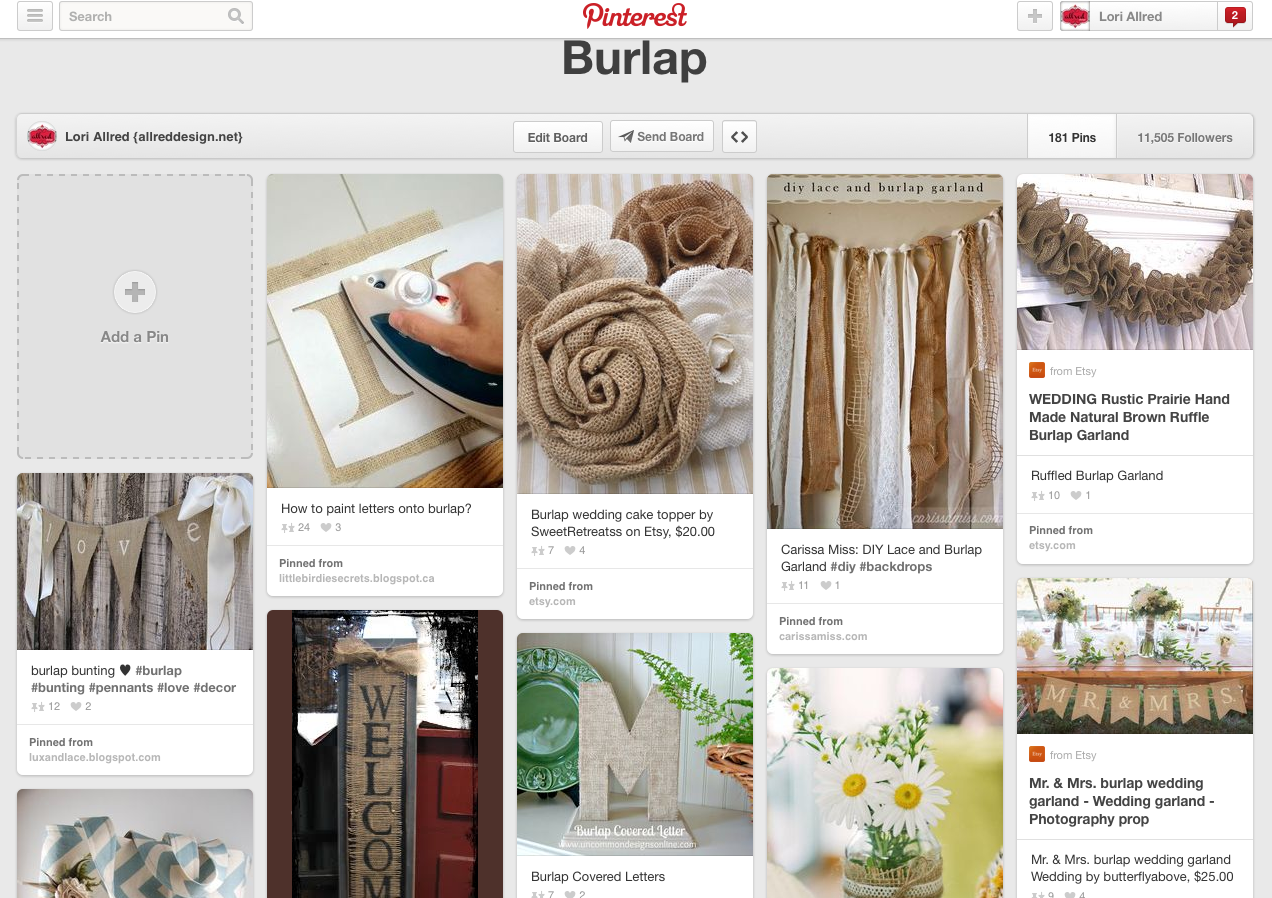 Allred Design Blog: Inspired by Pinterest: Burlap Banners