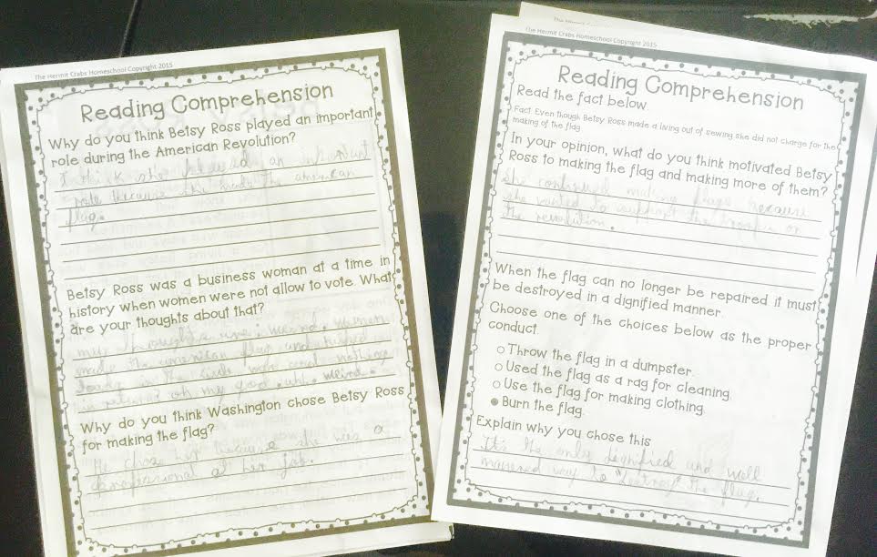 The Hermit Crabs Homeschool: Betsy Ross and The American Flag