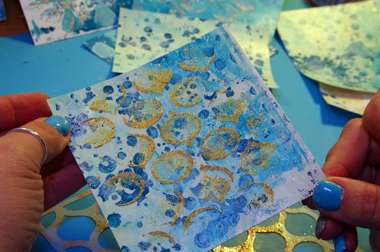 Gelli Print Christmas Cards - Tobi Crawford ink
