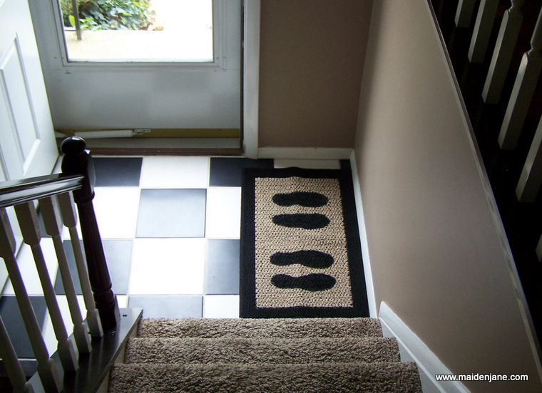 Cinders Says: Sharing Time - DIY Painted Shoe Rug