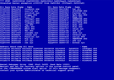 Tipos de Blue Screen of Death ~ PC-Droide