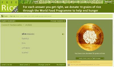 My That's English!: Free rice: Vocabulary online game
