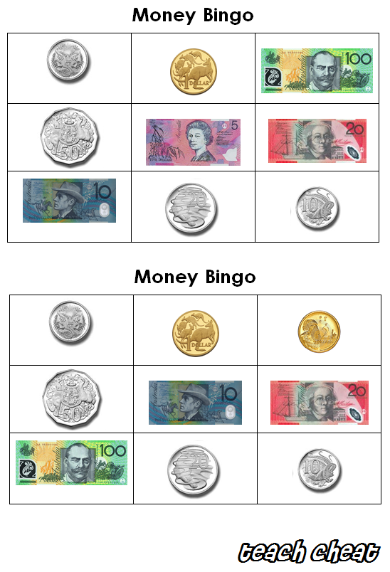 Teach Cheat: Maths Money Bingo