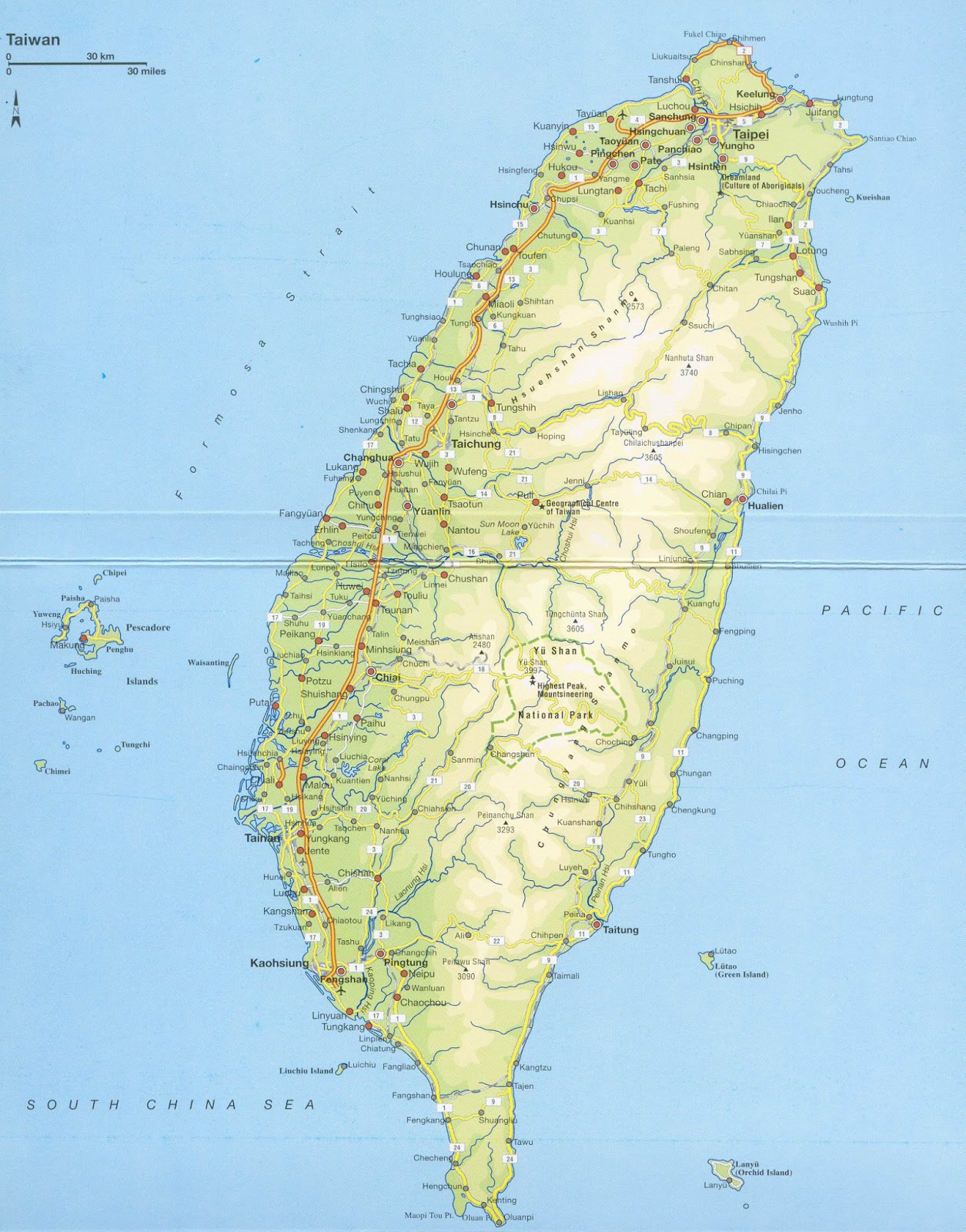 TAIWAN - GEOGRAPHICAL MAPS OF TAIWAN
