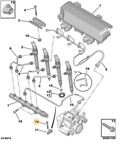 ORIGINAL PRODUCT PSA GROUP: 9801125480 PSA GROUP-ENGINE INJECTOR