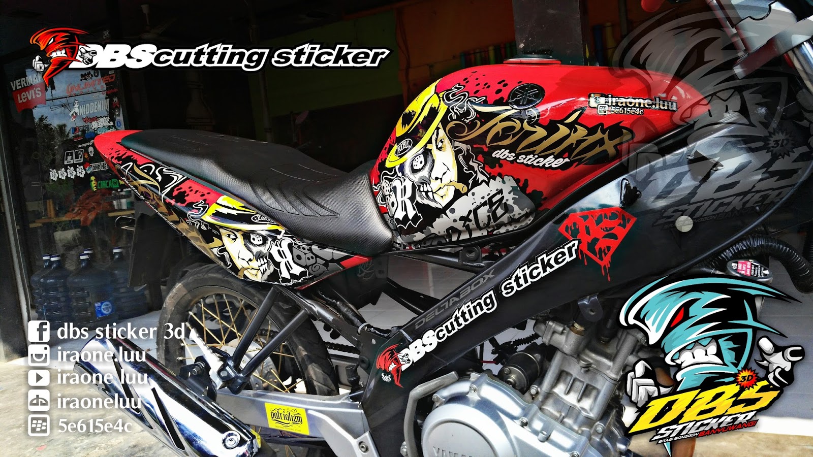 Contoh Gambar Cutting Sticker 3d Motor Surabaya | Modif Sticker