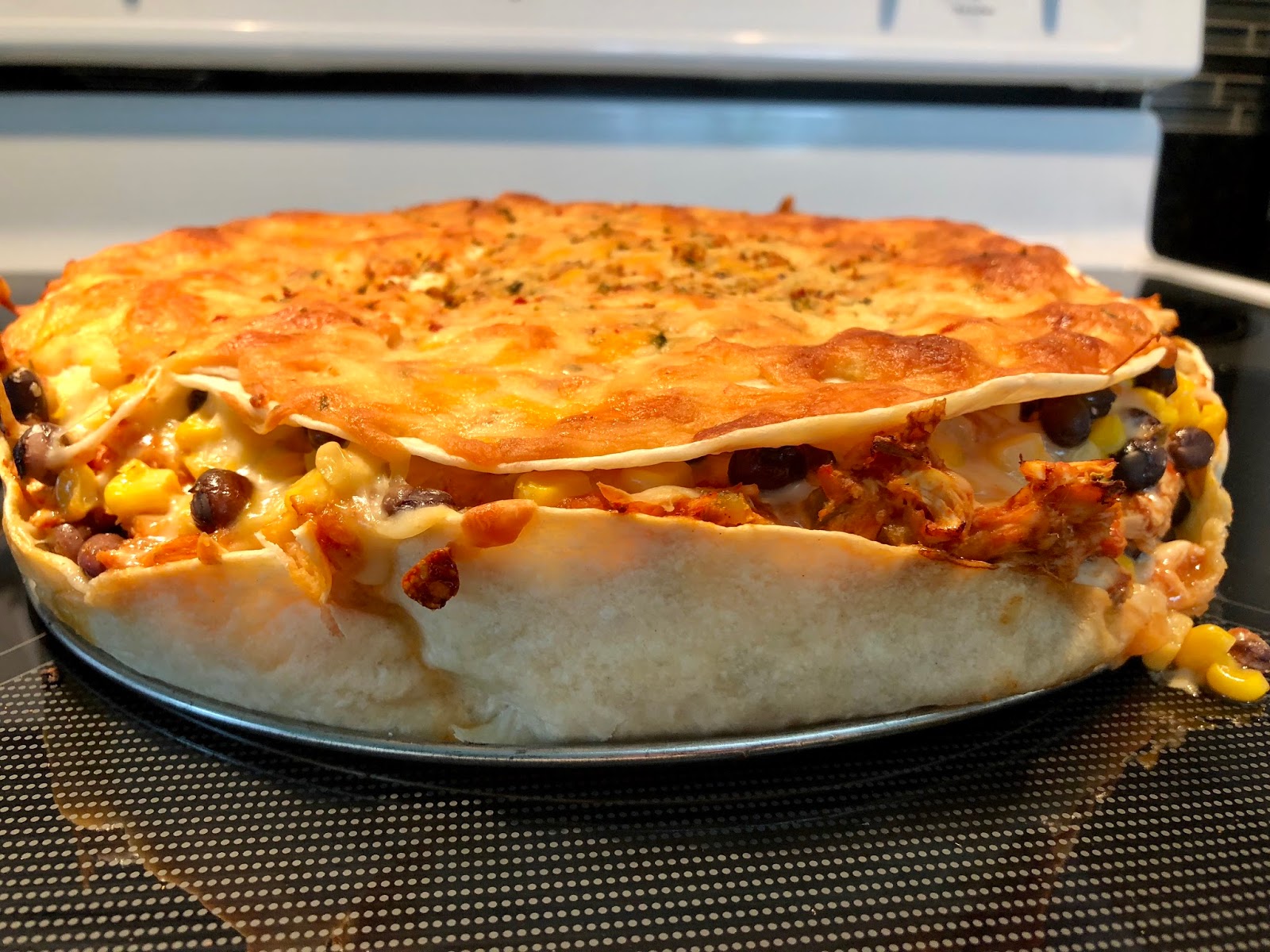 Sibling Differences, Cheesy Chicken Enchilada Pie with Cilantro Lime ...