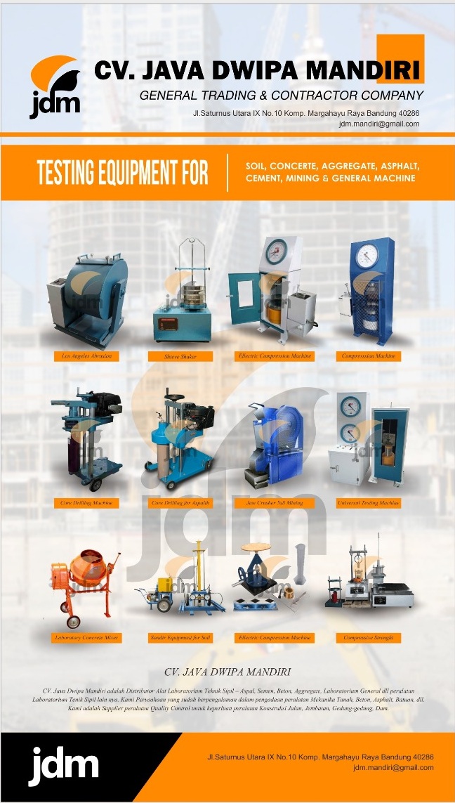 ALAT LABORATORIUM TEKNIK SIPIL - CV JAVA DWIPA MANDIRI - TOKO ALAT LAB TEKNIK SIPIL JDM