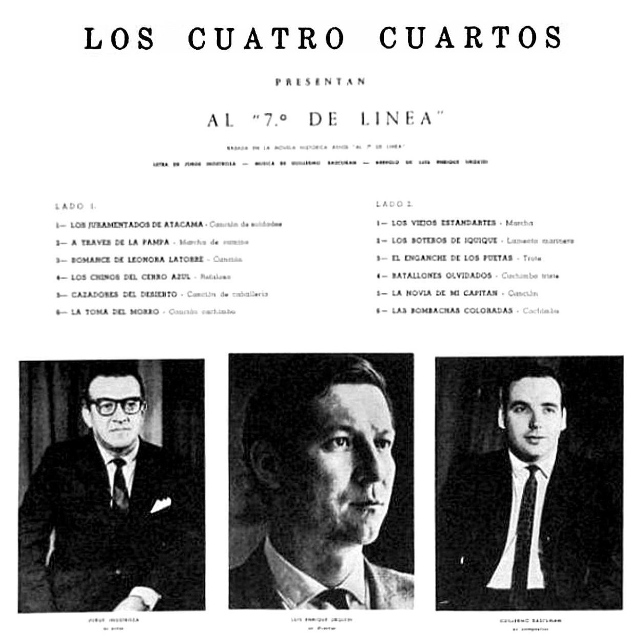 Folklore del NOA: LOS CUATRO CUARTOS - LOS CUATRO CUARTOS PRESENTAN: ¡AL "7º DE LÍNEA"! BASADA ...