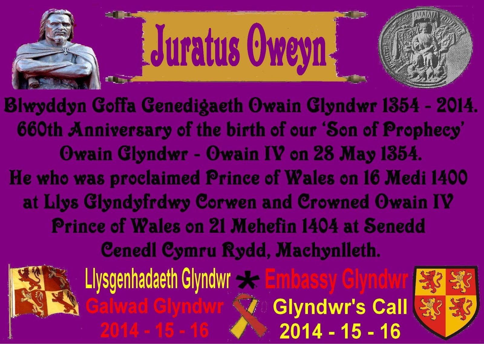 GLYNDWR 660: 1354 - 2014 Blwyddyn Goffa Genedigaeth Owain Glyndwr ...
