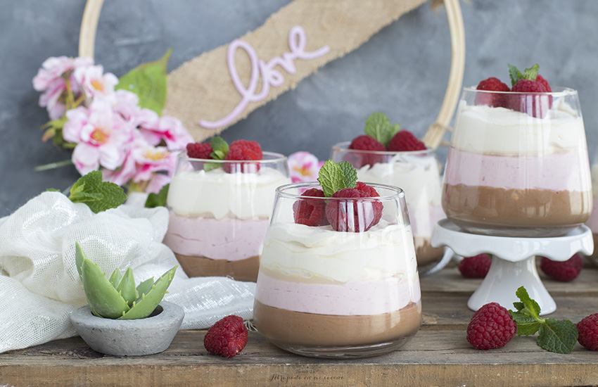 MOUSSE DE CHOCOLATE, FRAMBUESAS Y VAINILLA - Atrapada en mi cocina