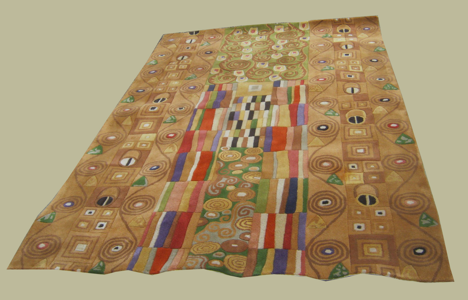Uhuru Furniture & Collectibles: Gustav Klimt Inspired Wool Rug-SOLD