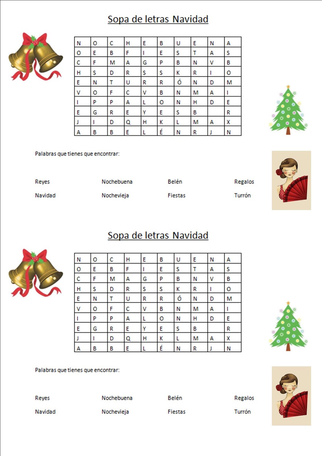 ¡Todos adictos al español!: Navidad - Sopa de letras