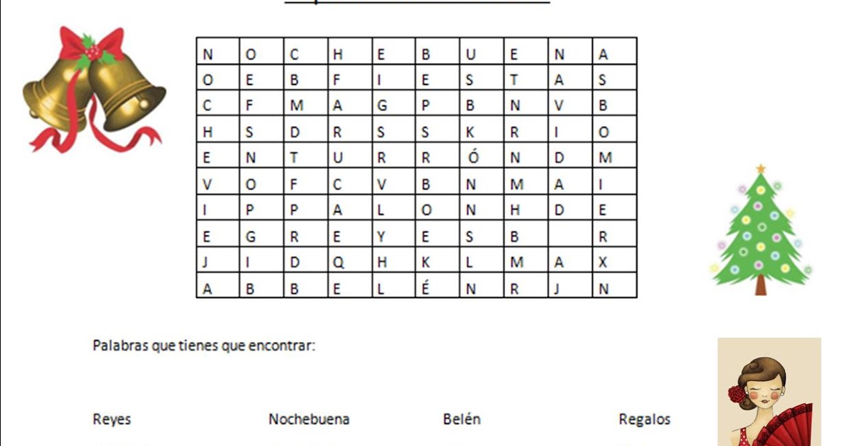 ¡Todos adictos al español!: Navidad - Sopa de letras