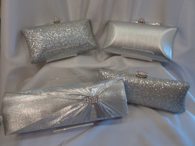 Everything But The Dress: Sparkly Silver Clutches!