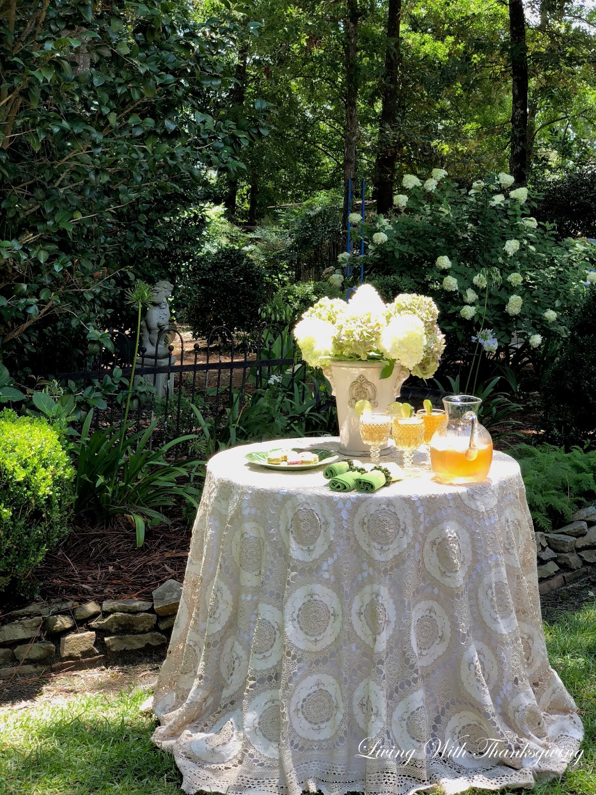 Iced Tea in the Garden - Living With Thanksgiving