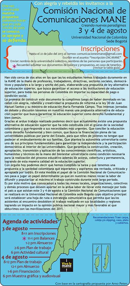 CONVOCATORIA COMISIÓN NACIONAL DE COMUNICACIONES MANE ~ Mesa Amplia ...