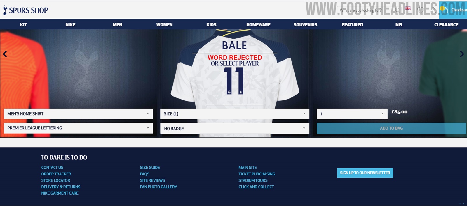 Tottenham Blocks Bale Kit Print - Name Trademarked? - Footy Headlines
