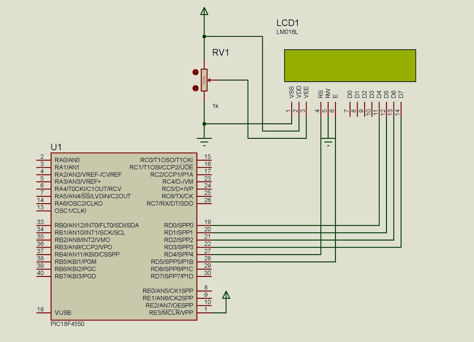 PROGRAMMING ARDUINO UNO - PIC 16F877A - 18F4550: Configuración LCD 16x2 PIC 18F4550 mikroC PRO