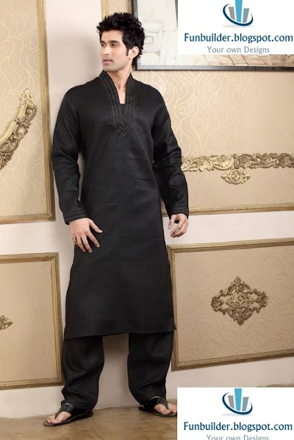 black fantastic beautiful special kurta design for Pakistani boys ...
