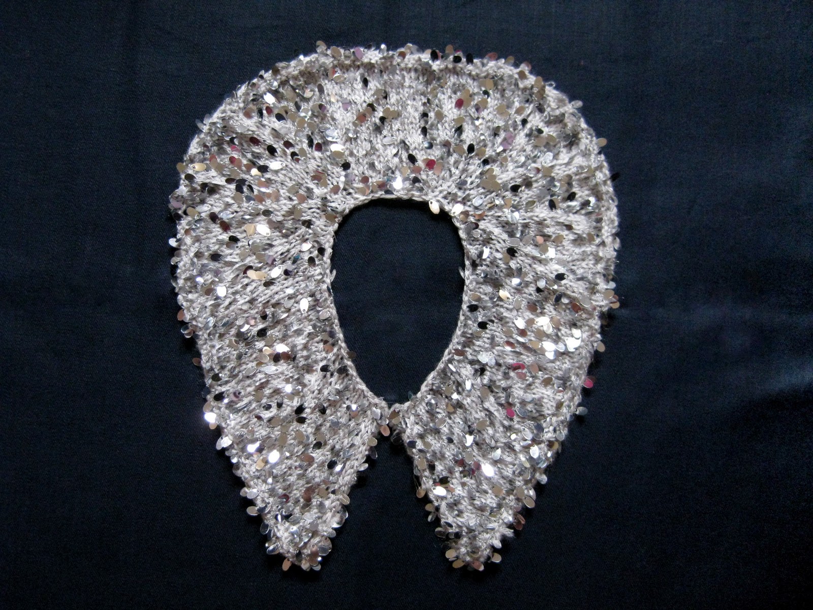 because she started knitting: DIY: Knitted Sequined Collar