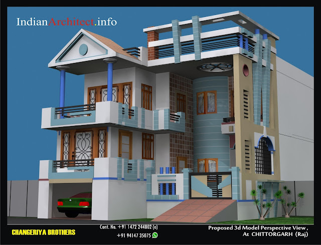 P119-3D view of 2400 sqft Plot