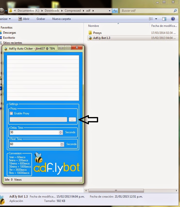 la manera mas facil: Bot para ganar visitas en adfly