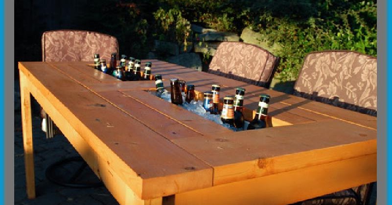 DIY And Household Tips: DIY Patio Table with Built-in Beer/Wine Coolers
