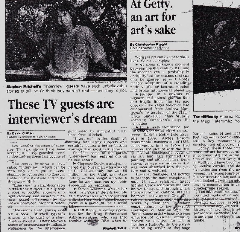 Stephen Mitchell: David Gritten: These TV guests...‏