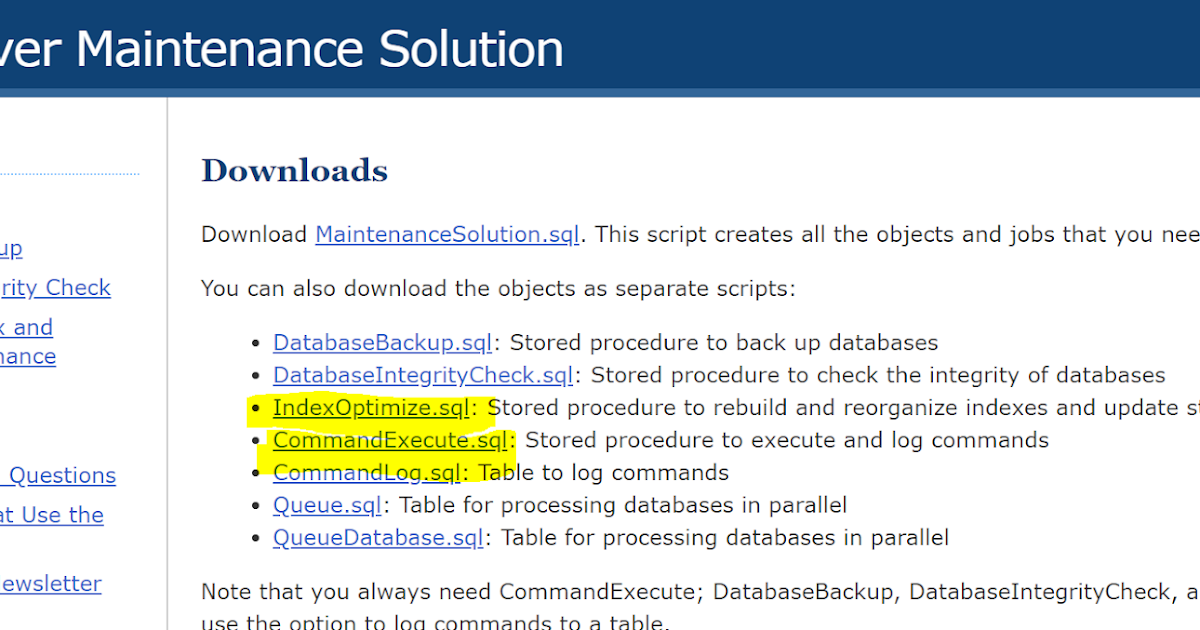 SQL Phenomenon: Steps to Deploying Ola Hallengren IndexOptimize Script