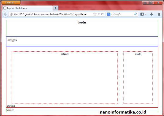 Membuat Desain Layout Sederhana dengan CSSNanoInformatika
