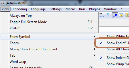 PSR.COM: Change EOL (End Of Line) Character from Windows to Unix/Linux using Notepad++