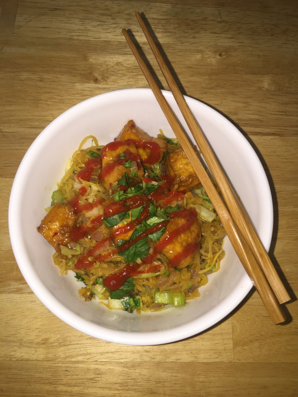 Anita's Health Blog: Spaghetti Squash Chow Mein (tofu)