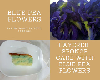 LAYERED SPONGE CAKE WITH BLUE PEA FLOWERS - 双色蓝花海绵蛋糕