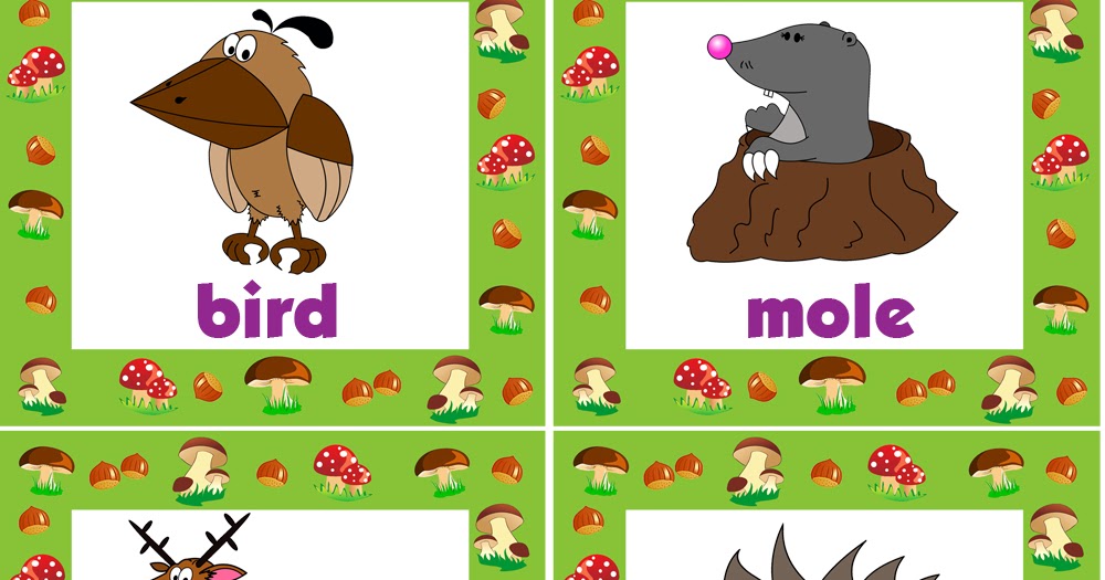 Flashcards de animales del bosque - Forest animals flashcards (Inglés ...
