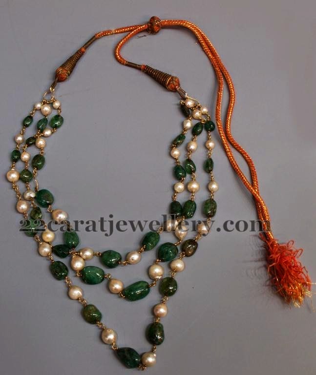 Emerald South Pearls Multi Strings Set - Jewellery Designs