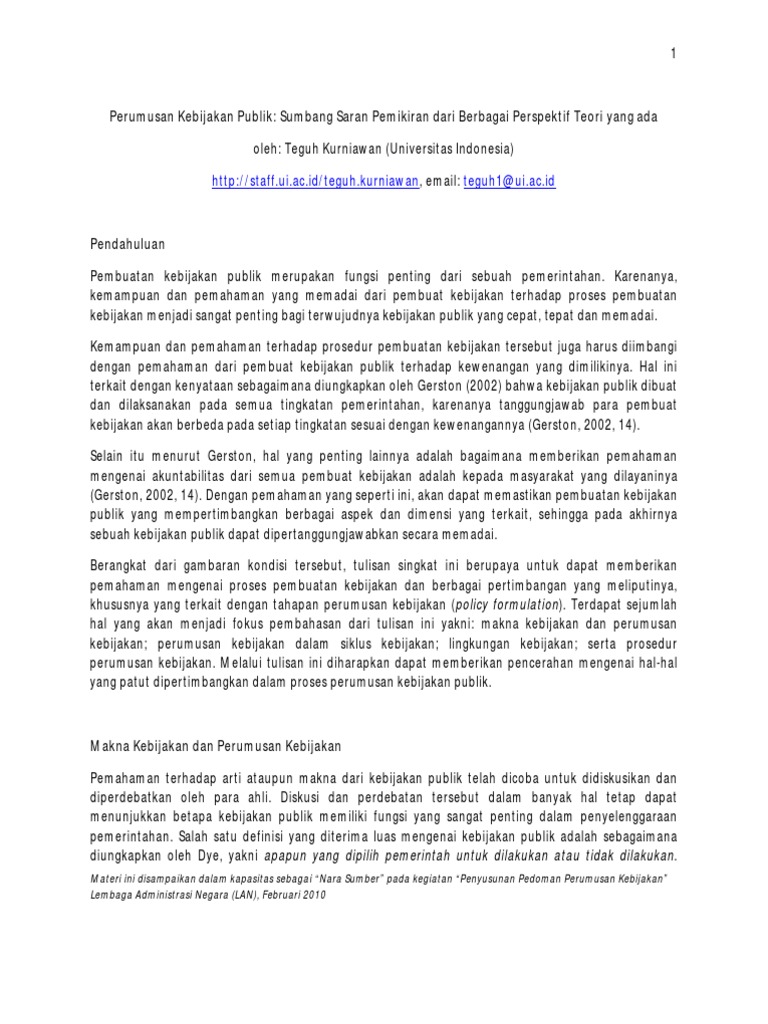 teori kebijakan publik - wood scribd indo teori kebijakan publik - wood scribd indo