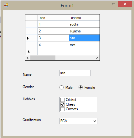 VB.NET Code to Display Selected DataGridView data in controls