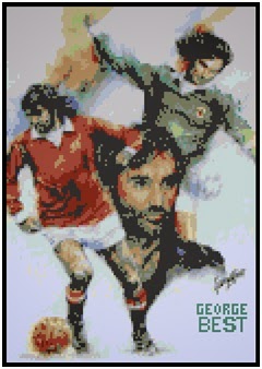 EASY PATTERNS: George Best cross-stitch pattern