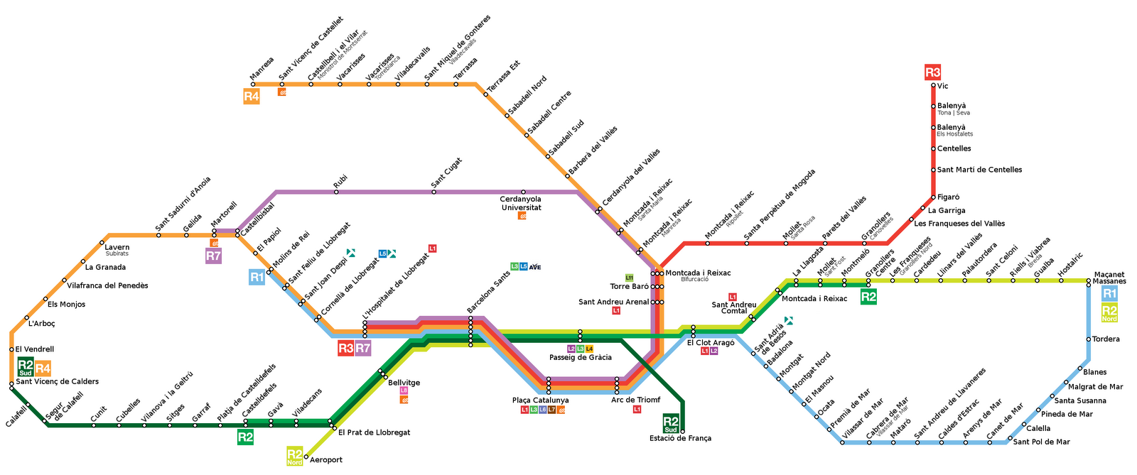 Barcelona Urbanitat Mobilitat Disseny: Cronologia de Mapes de Rodalies