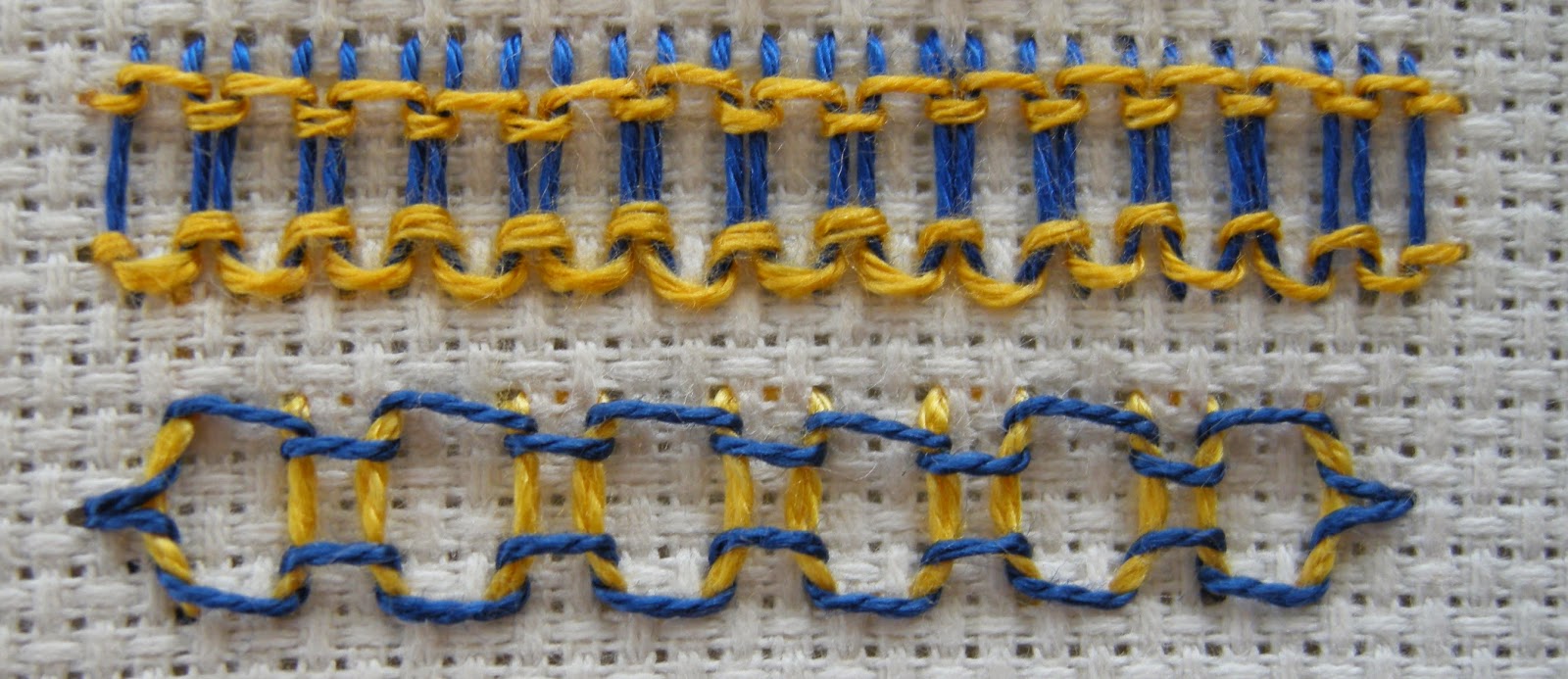 Queenie's Needlework: TAST #130 Double Lock Stitch - turns into a ...